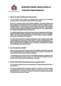 Bushfire-Prone Areas Overlay – FAQ v2 Att C – GLAMORGAN SPRING BAY COUNCIL